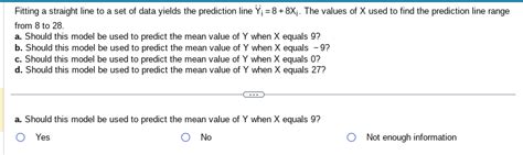 Solved Fitting A Straight Line To A Set Of Data Yields The Chegg