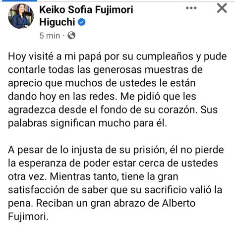 Keiko Fujimori Visita A Su Padre Alberto Fujimori En La Cárcel Por Su