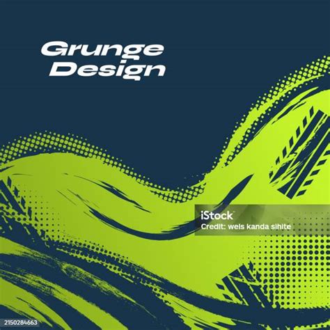 파란색과 녹색 그라데이션 브러시 배경 하프톤 효과 그런 지 스타일의 스포츠 배경입니다 디자인을 위한 스크래치 및 질감 요소 0명에 대한 스톡 벡터 아트 및 기타 이미지