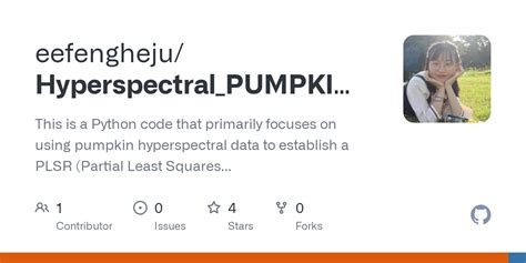 GitHub Eefengheju Hyperspectral PUMPKIN PLSR Regression