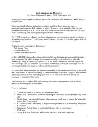 Port Scanning Overview PDF