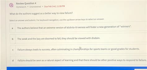 Solved Review Question 4Homework Unanswered Due Feb Chegg