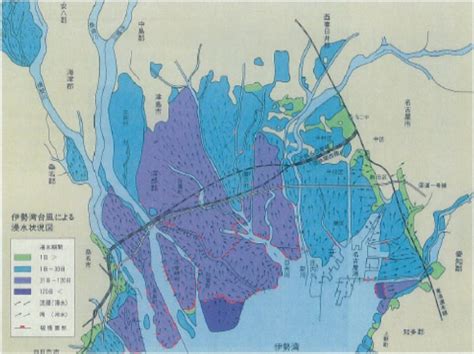伊勢湾台風による浸水状況図内閣府 日本防災士機構防災士資格の認定防災士制度の推進