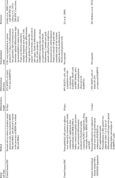Differentiation Protocols Of Medium Spiny Neurons Msns From Human