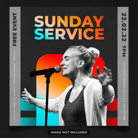 Cartel De Instagram De La Iglesia Del Servicio Dominical De Alabanza Y