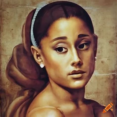 Fresco Portrait Of Ariana Grande By Michelangelo On Craiyon