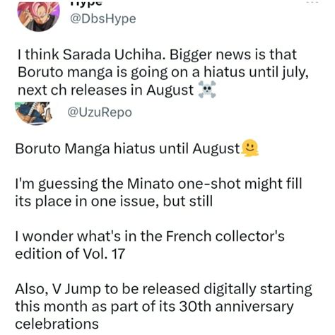 Boruto Manga Will Now Go On Hiatus Untill August Rboruto