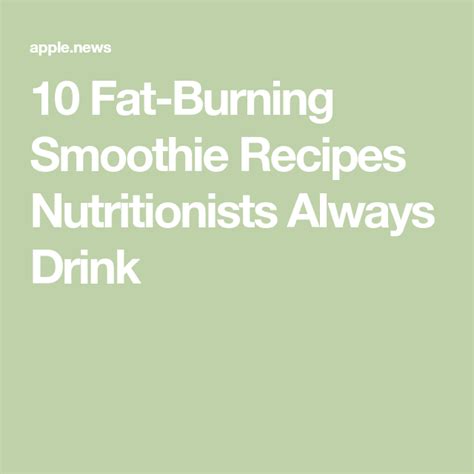 10 Fat Burning Smoothie Recipes Boost Your Metabolism