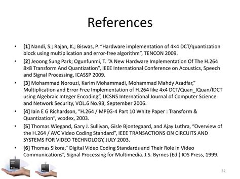 Ppt Hardware Implementation Of Transform And Quantization Blocks In H264avc Video Coding