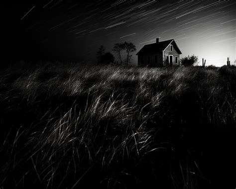 Premium Ai Image Arafed House In A Field With A Fence And A Star