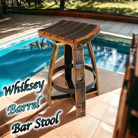 Whiskey Barrel Bar Stool With Memory Swivel Etsy