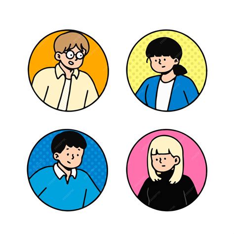 회사원 아바타 세트입니다 다른 남성과 여성 캐릭터 컬렉션입니다 손으로 그린 아이콘 스타일입니다 프리미엄 벡터
