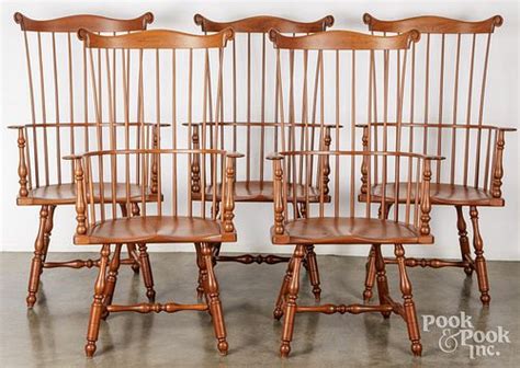 Five Drew Lausch Windsor Armchairs Sold At Auction On 11th June Pook And Pook