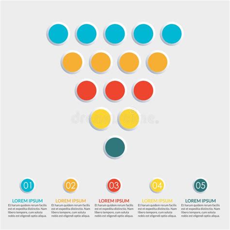 漏斗符号 圆锥或棱锥 营销和销售设计要素 Infographics模板，5步选项 向量例证 插画 包括有 部分 级别 229162725