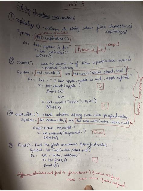 Unit 3 Python Short Notes Pdf