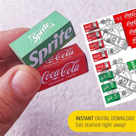 Printable Miniature Coke Cans Template Miniature Coke Sprite Set