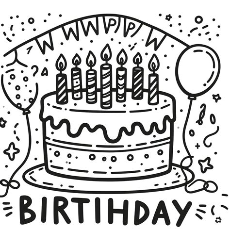 Desenhos De Bolo De Aniversário Grátis Para Crianças Para Colorir E
