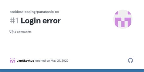 Login Error · Issue 1 · Sockless Codingpanasoniccc · Github