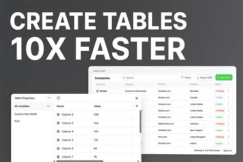 One Table Ui Kit Create Tables 10x Faster With Smart Components