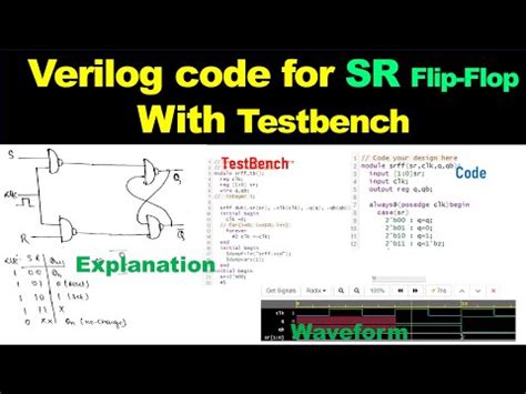 Verilog Code For Sr Flip Flop With Testbench Youtube