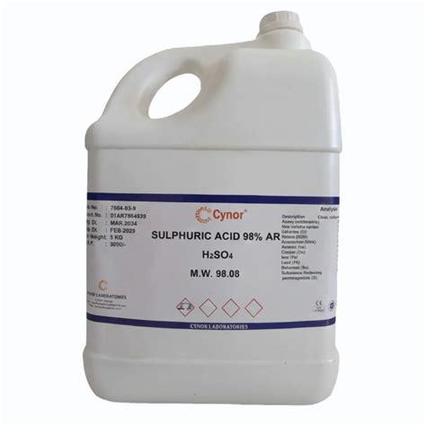 Liquid Sulphuric Acid 98 Ar Grade 5kg Jerry Can At Best Price In Agra
