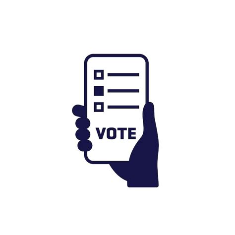 Premium Vector Vote Smart Voting Icon With Phone In Hand