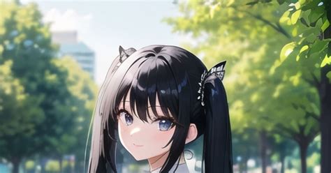 Ai 黒髪ツインテ八澤りこ（公園ロリータファション） 日向あすかのイラスト Pixiv