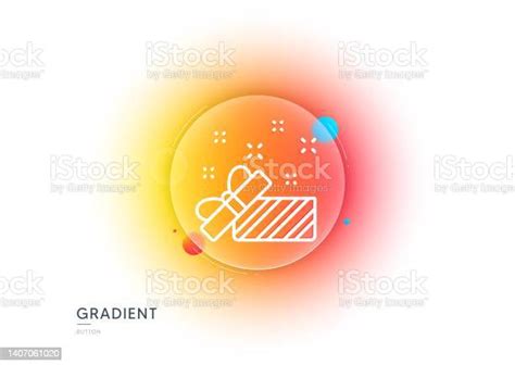 선물 상자 열기 라인 아이콘입니다 크리스마스 또는 새해 선물 표지판 그라디언트 흐림 단추입니다 벡터 고급에 대한 스톡 벡터 아트 및 기타 이미지 Istock