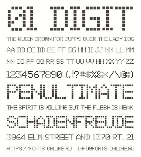 01 Digit Font