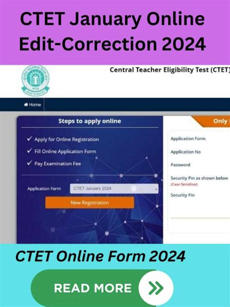 CTET January Online Edit Correction 2024 CTET Online Form 2024