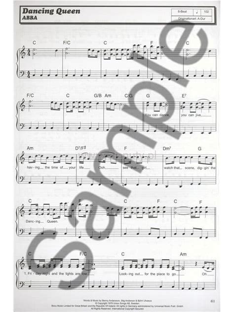 100 Hits In C Dur Band 5 ♪♪ Łatwe Nuty Na Keyboard Pianino Słowa I