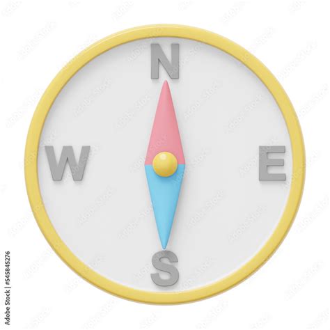 Simple Pastel Compass Navigation Direction Finding 3d Rendering Png