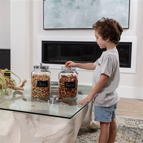 2 Large 1 Gallon Glass Jars With Stainless Steel Airtight Lids Marker