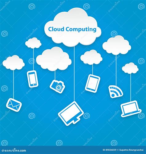Cloud Computing Technology Abstract Scheme Eps Vector Illustration