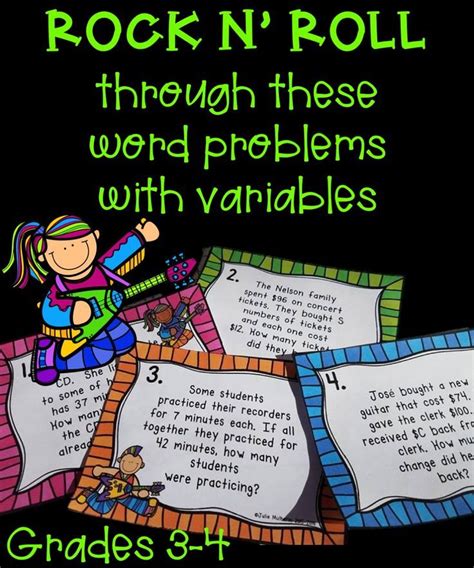 Variables In Word Problems Task Cards Word Problems Upper Elementary