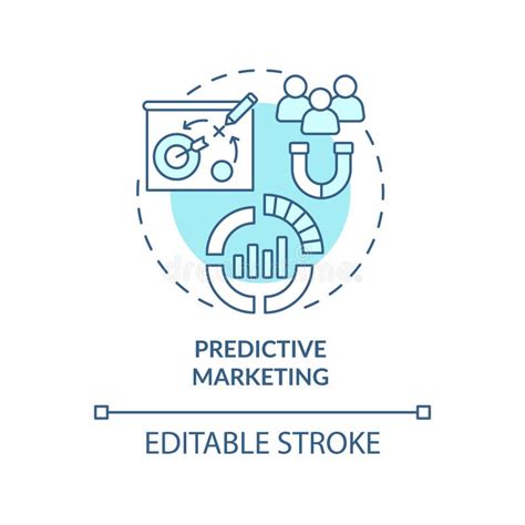 Predictive Marketing Turquoise Concept Icon Stock Vector Illustration Of Online Editable