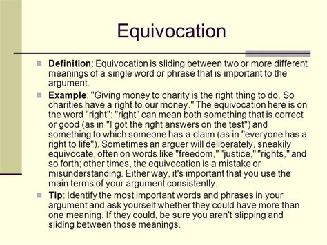 Equivocation Define