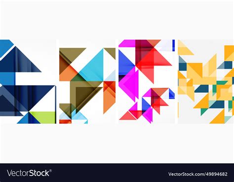 Set Of Abstract Random Triangle Composition Vector Image
