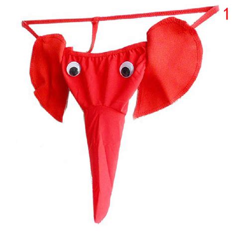 Sexy Fun Mens Pouch Briefs Thongs Novelty Fun Elephant Underwear T
