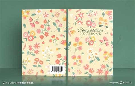 Floral Composition Notebook Book Cover Design Vector Download
