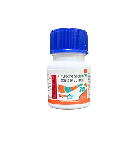 Thyrorise 75 Thyroxine Sodium 75mcg Packaging Size 120 Tablets At