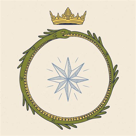 Free Vector Flat Design Ouroboros Illustration