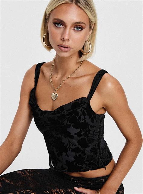 Devore Cami Black Floral Princess Polly Usa