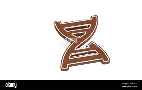 3d Rendering Of Gingerbread Cookie In Shape Of Symbol Of Deoxyribonucleic Acid Model Isolated On