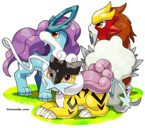 Suicune Raikou And Entei Pokemon Drawn By Rorosuke Danbooru