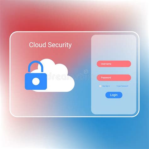 Cloud Security Login Interface With Password Protection Stock Illustration Illustration Of