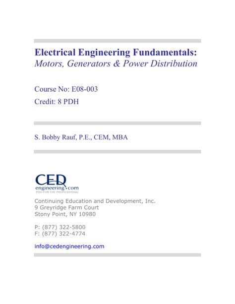 Electrical Engineering Fundamentals