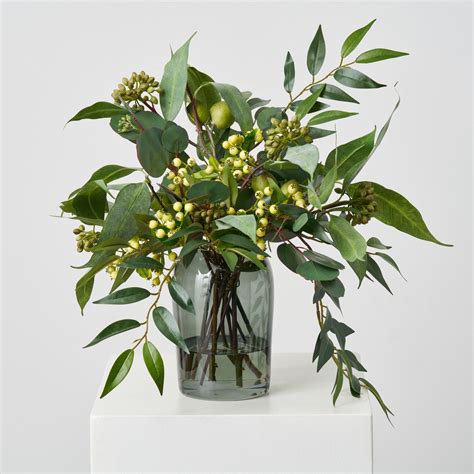 Lifelike Seed Pod Needle Leaf And Silver Dollar Eucalyptus Smilax And Pep