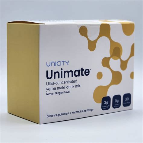 Unicity Unimate Lemon Ginger Flavor 30 Packets