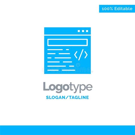Web Design Text Blue Solid Logo Template Place For Tagline Stock Vector Illustration Of
